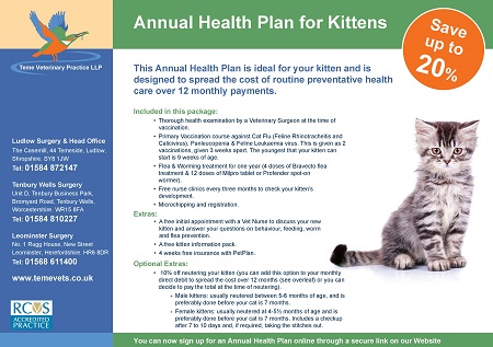 Annual Health Plans | Teme Veterinary Practice LLP